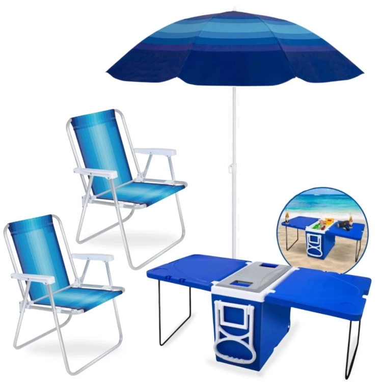 Mandiali e-Shop : Kit Guarda Sol Fps 70 1,50 M + 2 Cadeiras de Praia ...